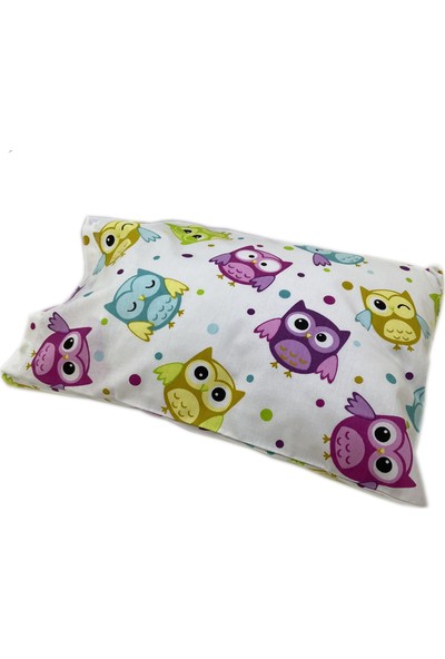 Pafuli El Yapımı Bebek Yastık Kılıfı 35 x 45 cm Renkli Baykuşlar