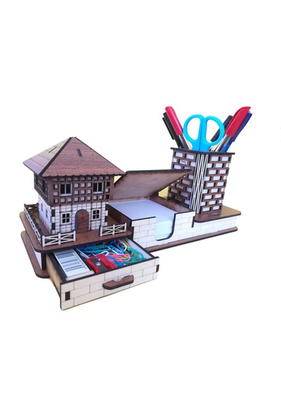 Plaket Home Kişiye Özel Ahşap Masaüstü Organizer Kalemlik Seti ve Isimlik