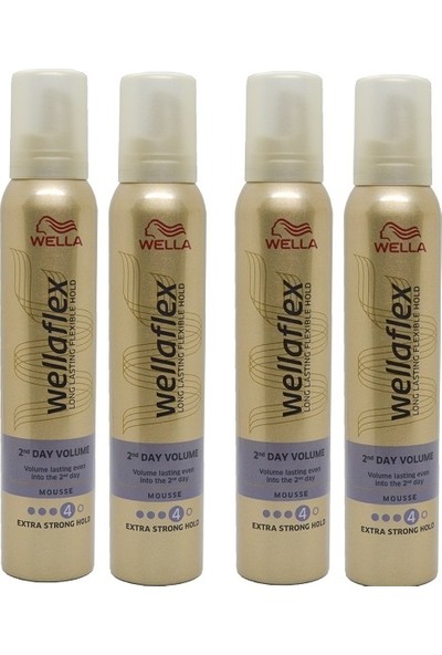 Wellaflex 2 Day Volume Köpük 200 ml X 4 Wellaflex 2 Day Volume Köpük 200 ml X 4