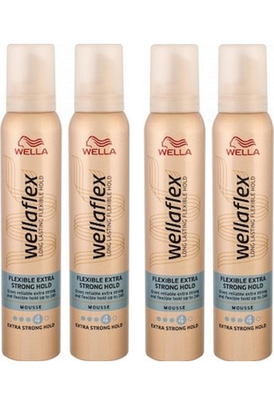 Wellaflex Flexible Extra Strong Hold Köpük 200 ml X 4 Wellaflex Flexible Extra Strong Hold Köpük 200 ml X 4