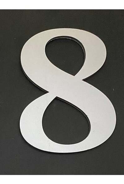 Gendec Kapı Numarası 13 cm No:8 Metalik Gri Kendinden Yapışkanlı Numara Gendec Kapı Numarası 13 cm No:8 Metalik Gri Kendinden Yapışkanlı Numara