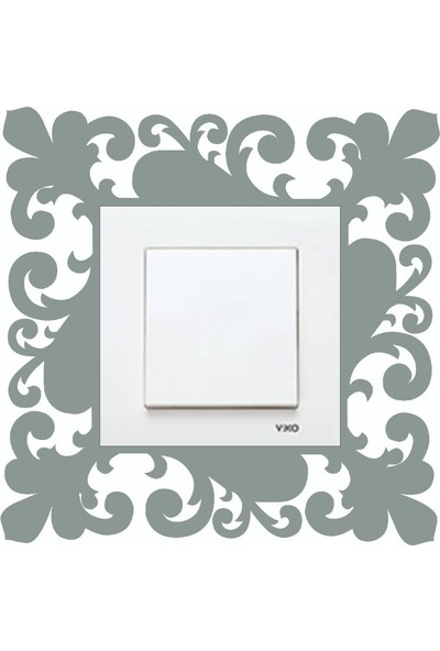 Dekoratif Pleksi Aynalı Gümüş Tekli Priz