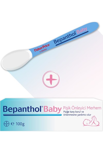 Bepanthol Baby Pişik Önleyici Merhem 100 gr + Fisher Price Mavi Mama Kaşığı Bepanthol Baby Pişik Önleyici Merhem 100 gr + Fisher Price Mavi Mama Kaşığı