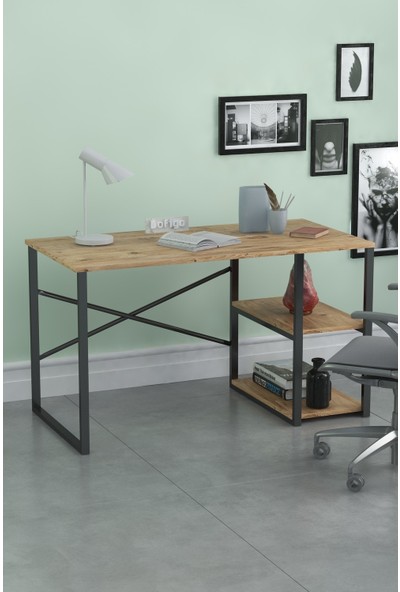 Noowa 2 Raflı Çalışma Masası Ceviz 50x120 cm