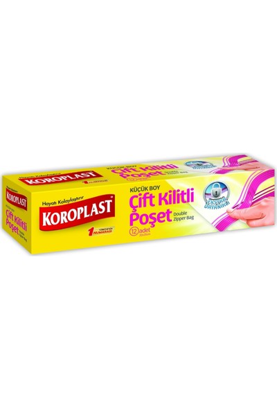 Koroplast Çift Kilitli Poşet 20x25 12'li Koroplast Çift Kilitli Poşet 20x25 12'li