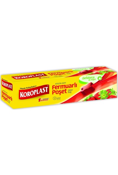 Koroplast Fermuarlı Kilitli Poşet Küçük Boy 20X25 cm 12 Adet Koroplast Fermuarlı Kilitli Poşet Küçük Boy 20X25 cm 12 Adet