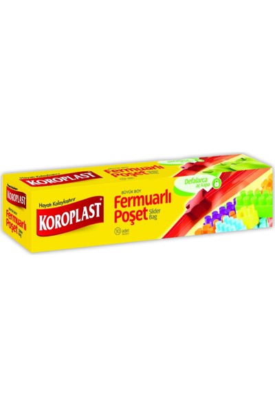 Koroplast Fermuarlı Kilitli Poşet Büyük Boy 26X28 cm 10 Adet