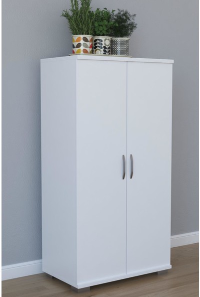 Remaks 110 cm 2 Kapaklı Çok Amaçlı Mutfak Dolabı - Beyaz