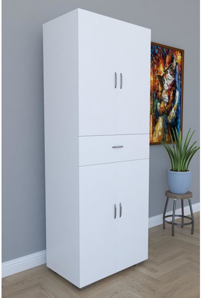 Remaks 4 Kapaklı Tek Çekmeceli Mutfak Dolabı Banyo Dolabı Çok Amaçlı Dolap - Beyaz Remaks 4 Kapaklı Tek Çekmeceli Mutfak Dolabı Banyo Dolabı Çok Amaçlı Dolap - Beyaz