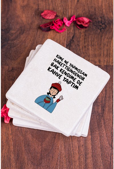 Hediye Dükkanı Bak Kendime De Kahve Yaptım Taş Bardak Altlığı Hediye Dükkanı Bak Kendime De Kahve Yaptım Taş Bardak Altlığı