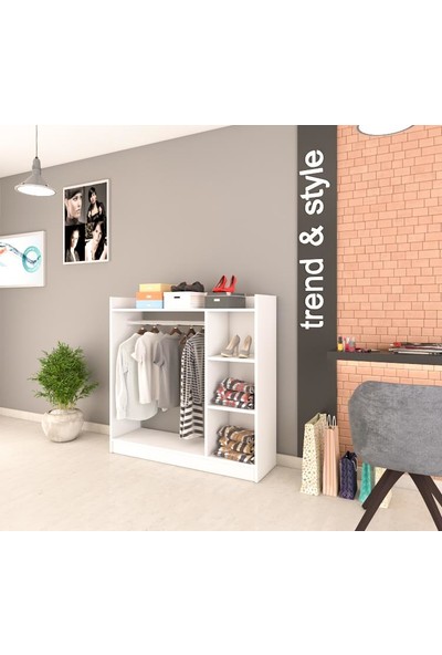 Remaks Pratik 3 Raflı Elbise Dolabı - Beyaz Remaks Pratik 3 Raflı Elbise Dolabı - Beyaz