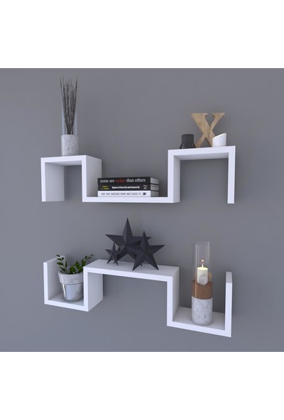 Remaks Terek Remaks Duvar Rafı İkili - Beyaz