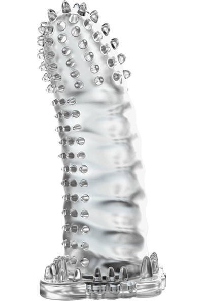 Lilitu Shop Klitoral Uyarıcılı Tırtıklı Şeffaf Penis Kılıfı