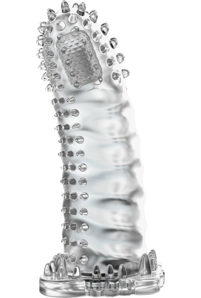 Lilitu Shop 4 cm Uzatmalı Eğik Titreşimli Şeffaf Penis Kılıfı