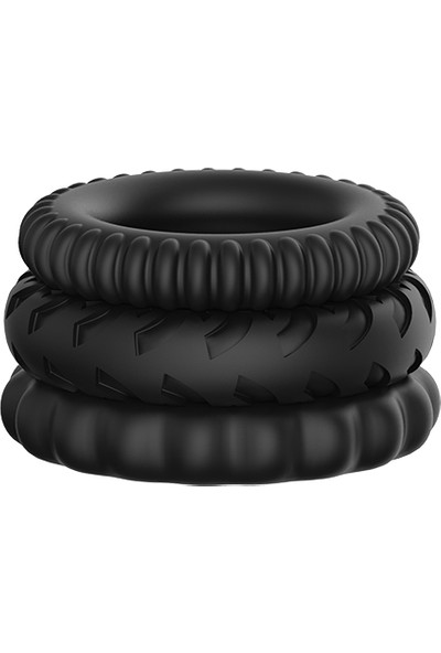 Lilitu Shop Titan 3'lü Tırtıklı Penis Halkası