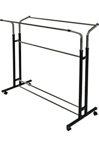 Amia Ayarlanabilir Tekerlekli Çift Başlı Konfeksiyon Askılığı