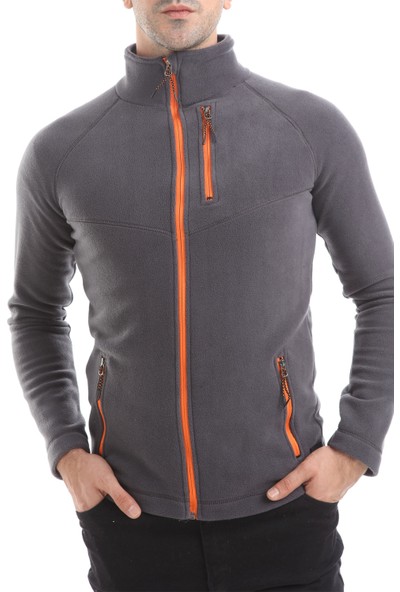 Ghassy Co. Snow Armor Erkek Tam Fermuarlı Füme Polar Ceket Ghassy Co. Snow Armor Erkek Tam Fermuarlı Füme Polar Ceket
