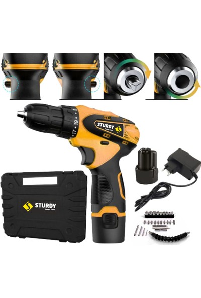 Sturdy 36 v 5 Ah Lıon Armut Tıp Matkap Setli
