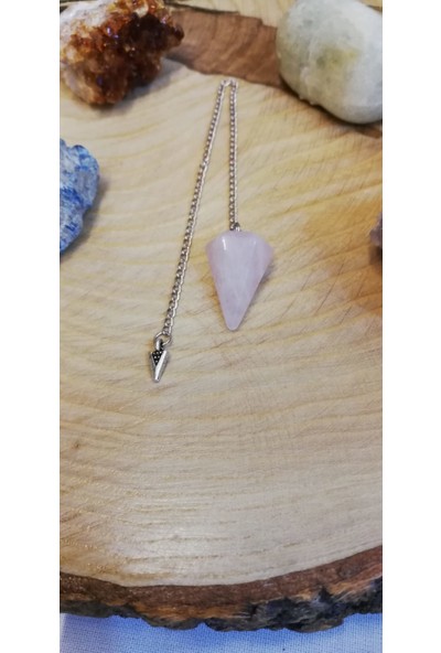 Doğal Sarkaç Pandül Pembe Kuvars Taşı (K) Doğal Sarkaç Pandül Pembe Kuvars Taşı (K)