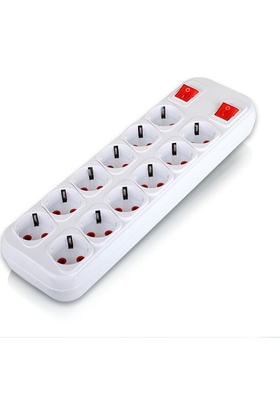 Fetih Kablosuz Çoklu Priz 12'li Topraklı Çift Anahtarlı FT.12-00 Fetih Kablosuz Çoklu Priz 12'li Topraklı Çift Anahtarlı FT.12-00