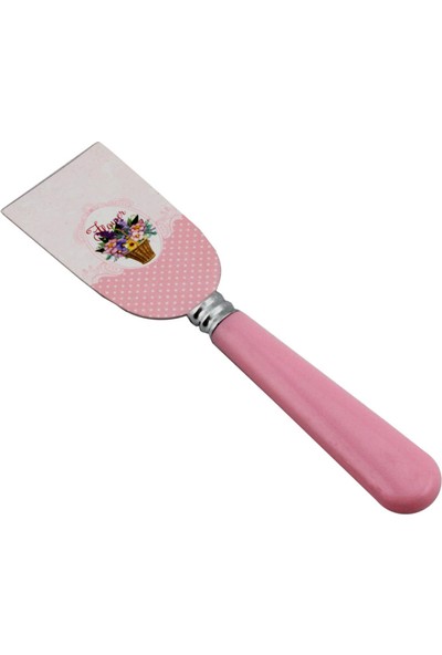 Rooc Spatula Desenli Peynir Kesme Bıçağı Pembe Rooc Spatula Desenli Peynir Kesme Bıçağı Pembe