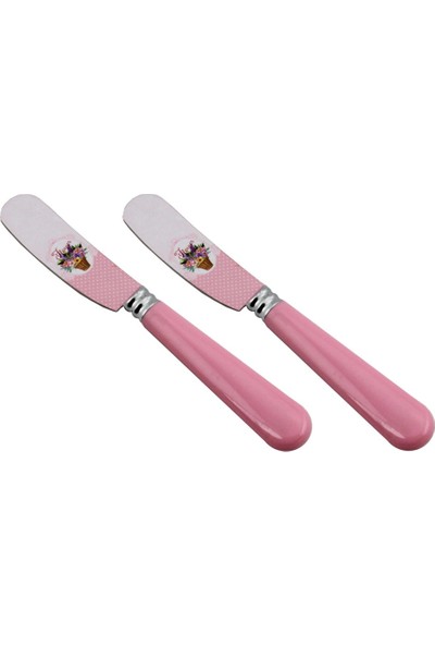 Rooc Spreader Desenli Peynir Kesme Bıçağı Pembe Ikili Rooc Spreader Desenli Peynir Kesme Bıçağı Pembe Ikili