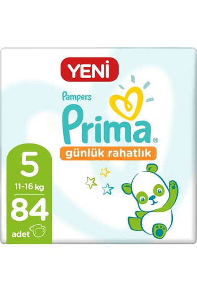 Prima Bebek Bezi Günlük Rahatlık 5 Beden 84 Adet Fırsat Paketi 21x4