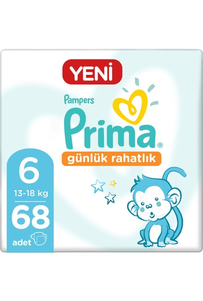 Prima Bebek Bezi Günlük Rahatlık 6 Beden 68 Adet Fırsat Paketi 17x4 Prima Bebek Bezi Günlük Rahatlık 6 Beden 68 Adet Fırsat Paketi 17x4