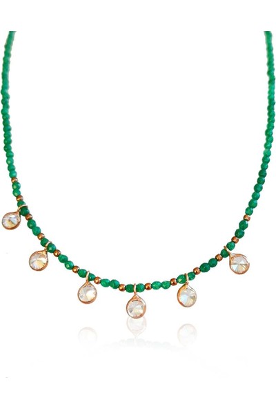 Parle Silver Yeşil Akik Tifanny Kolye Parle Silver Yeşil Akik Tifanny Kolye