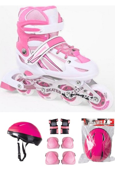 Asya Oyuncak Çift Sıra Ayarlanabilir Alıştırma Pateni + Kask + Dizlik Seti (Pembe 38-41) Asya Oyuncak Çift Sıra Ayarlanabilir Alıştırma Pateni + Kask + Dizlik Seti (Pembe 38-41)