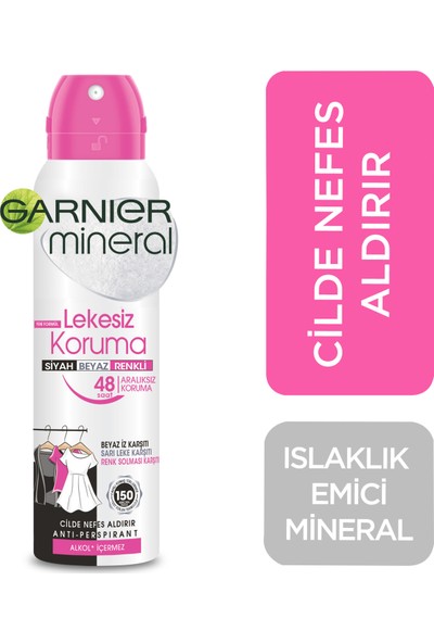 Garnier Mineral Lekesiz Koruma Sprey Deodorant Garnier Mineral Lekesiz Koruma Sprey Deodorant