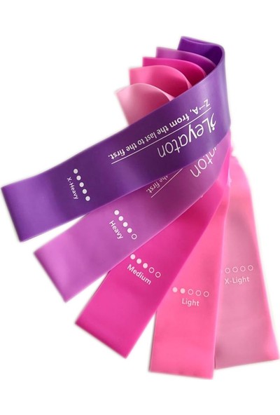 Leyaton Latex Aerobik Bandı 5'li Set (New Color) Özel Çantalı Leyaton Latex Aerobik Bandı 5'li Set (New Color) Özel Çantalı