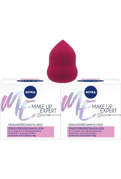 Nıvea Make Up Expert Pürüzsüz Makyaj Için Nemlendirici Makyaj Bazı X2 + Makyaj Süngeri Nıvea Make Up Expert Pürüzsüz Makyaj Için Nemlendirici Makyaj Bazı X2 + Makyaj Süngeri