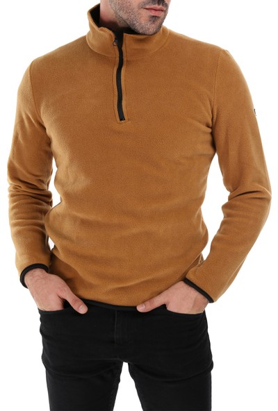 Ghassy Co. Erkek Yarım Fermuarlı Camel Polar