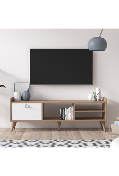 Ruum Store By Doğtaş Vena Tv Ünitesi Kapaklı Meşe Opak Beyaz