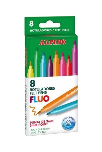 Alpino 8 Renk Neon Keçeli Kalem AR-1005 Alpino 8 Renk Neon Keçeli Kalem AR-1005