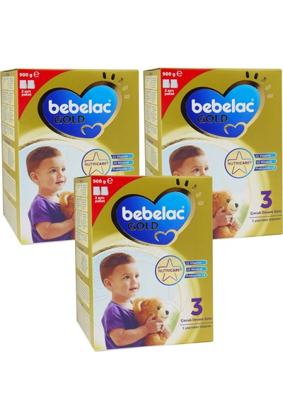 Bebelac Gold 3 Devam Sütü 900 gr 3'lü Paket Bebelac Gold 3 Devam Sütü 900 gr 3'lü Paket