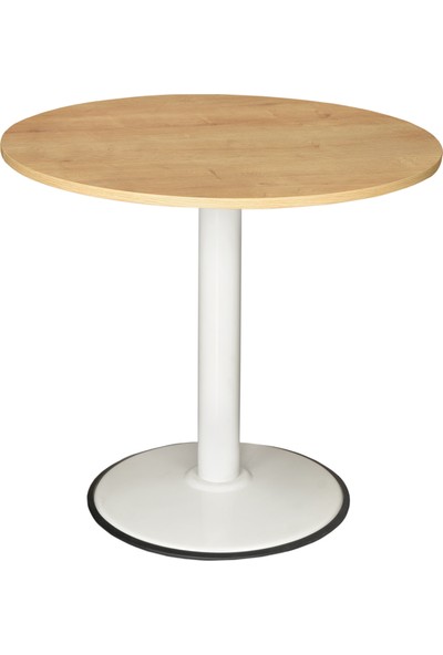 Özer Çelik Yuvarlak Model Beyaz Ayaklı Safir Meşe Masa Özer Çelik Yuvarlak Model Beyaz Ayaklı Safir Meşe Masa