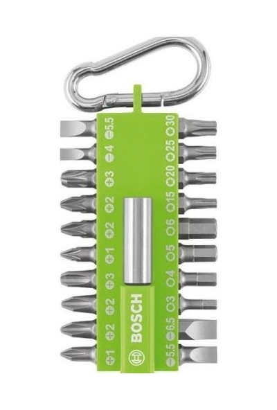 Bosch - 21 Parça Vidalama Ucu Seti Yaylı Kancalı Yeşil Bosch - 21 Parça Vidalama Ucu Seti Yaylı Kancalı Yeşil