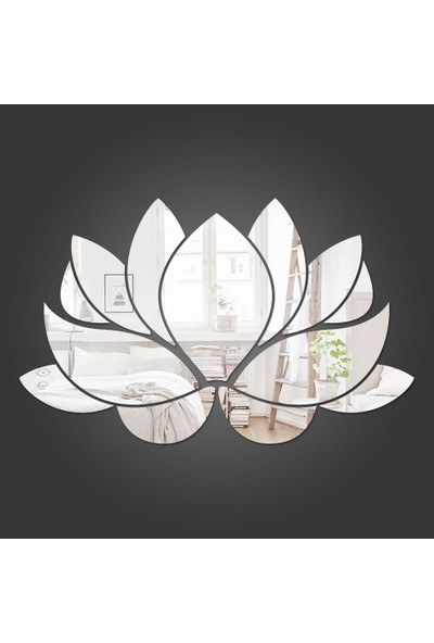 Dez Çiçek Desenli Akrilik Duvar Aynası