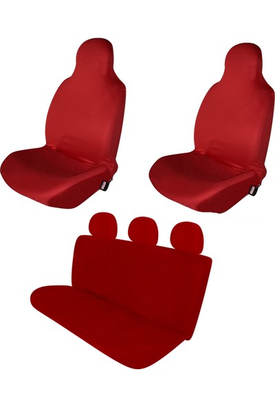 Mirsepet Mercedes Oto Servis Kılıfı Kırmızı Ön ve Arka 4 Parça Takım- Yıkanabilir