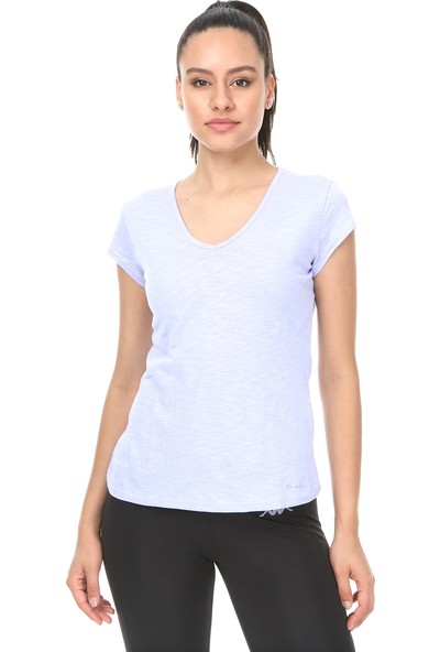 Kappa 601NM20-430 Rosa Kadın V Yaka T-Shirt