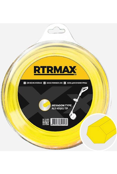 Rtrmax Rty433 Tırpan Misinası Sarı Altıgen 3.3Mm X 46Mt. Rtrmax Rty433 Tırpan Misinası Sarı Altıgen 3.3Mm X 46Mt.
