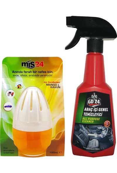 GD24 Araç İçi Temizleyici + MİS24 Mango Kavanoz Koku GD24 Araç İçi Temizleyici + MİS24 Mango Kavanoz Koku