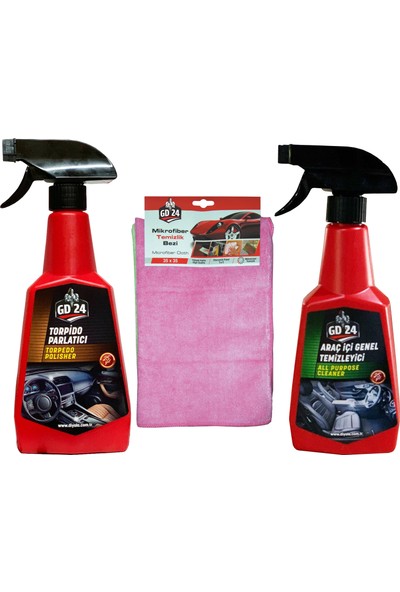 GD24 Araç İçi Temizleme + GD24 Torpido Temizleme Spreyi GD24 Araç İçi Temizleme + GD24 Torpido Temizleme Spreyi