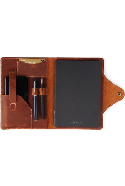 Londo Büyük Boy Hakiki Deri Organizer Not Defteri