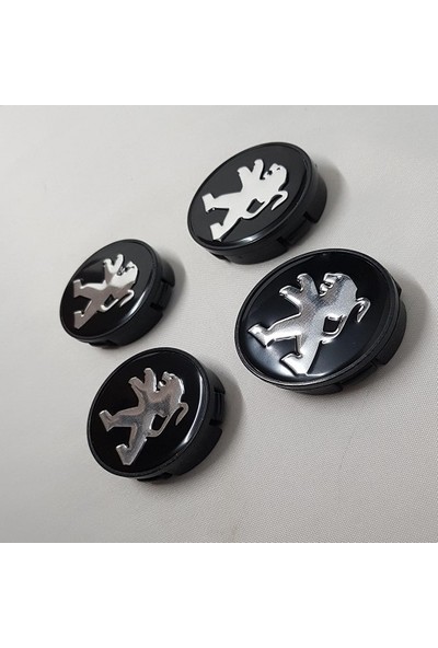 Yed Jant Göbeği Peugeot 58/55 55 mm Yuva 4lü Set Siyah