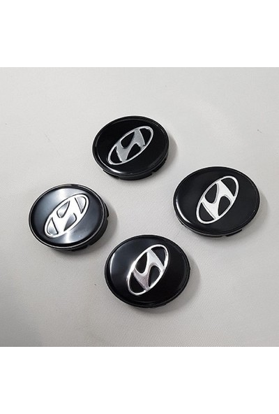 Yed Jant Göbeği Hyundai 58/55 55 mm Yuva 4'lü Set Siyah