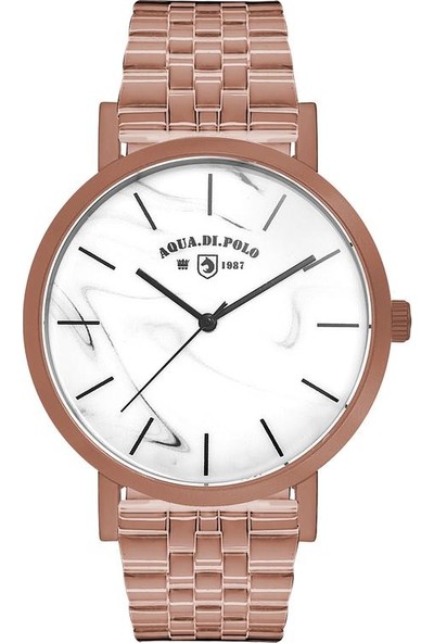 Aqua di Polo Unisex Rose Gold Metal Kordonlu Analog Kol Saati A8979 Aqua di Polo Unisex Rose Gold Metal Kordonlu Analog Kol Saati A8979