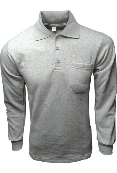 Çamdalı Iş Elbiseleri - Polo Yaka Gri 20/10 Iki Iplik Kışlık Iş Sweatshirt XL Çamdalı Iş Elbiseleri - Polo Yaka Gri 20/10 Iki Iplik Kışlık Iş Sweatshirt XL